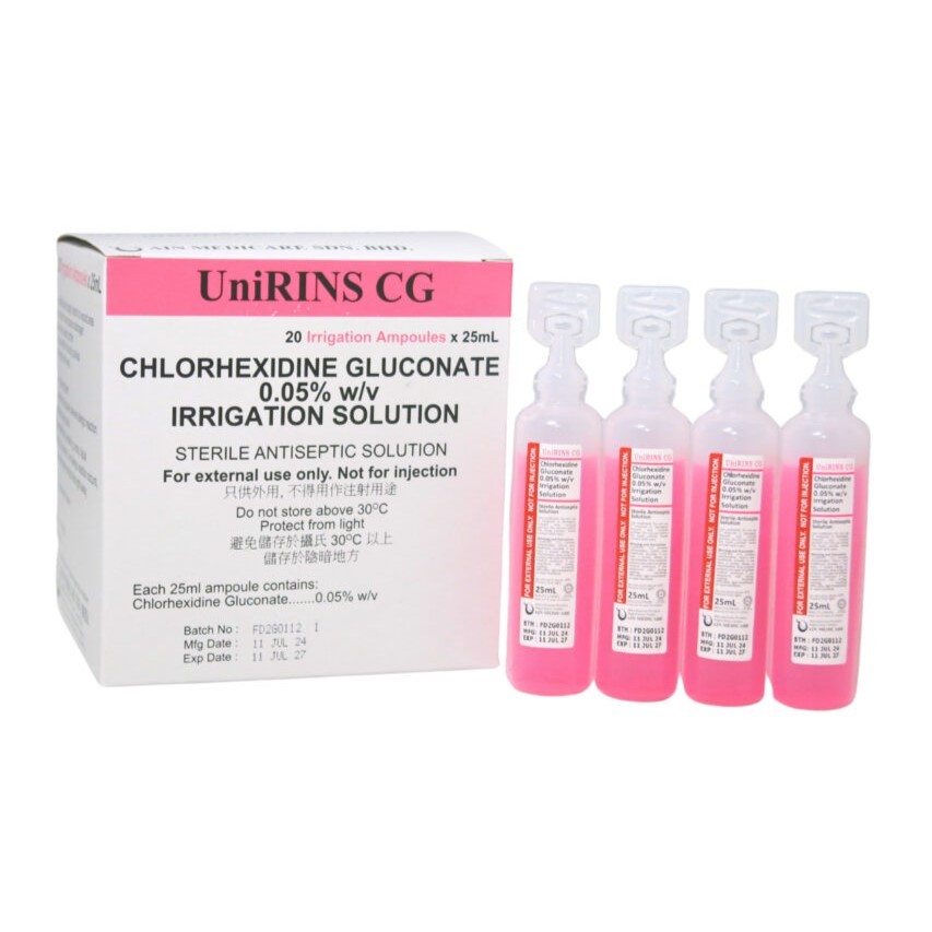 Chlorhexidine 0.05% Irrigation Solution 25ml 20s (One box) | Shopee ...