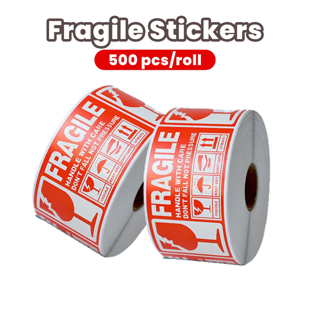 [SG] Fragile Label Fragile Stickers Roll 500 Pieces | Shopee Singapore