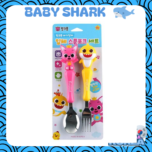 Pinkfong Baby Shark 3D Spoon and Fork Set for Kids | Shopee Singapore