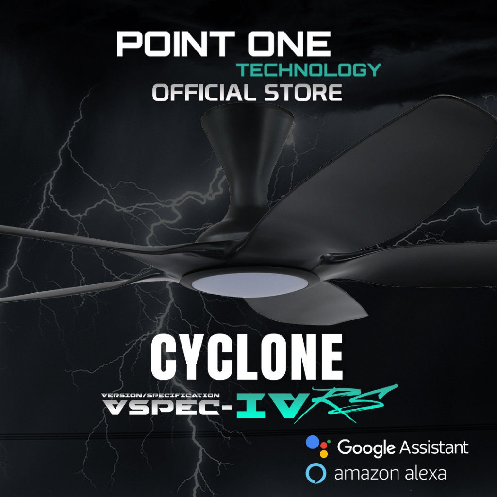 Cyclone VSPEC-IV RS (48"/62") Carbon Black (5 Blades) // Built-in SMART ...