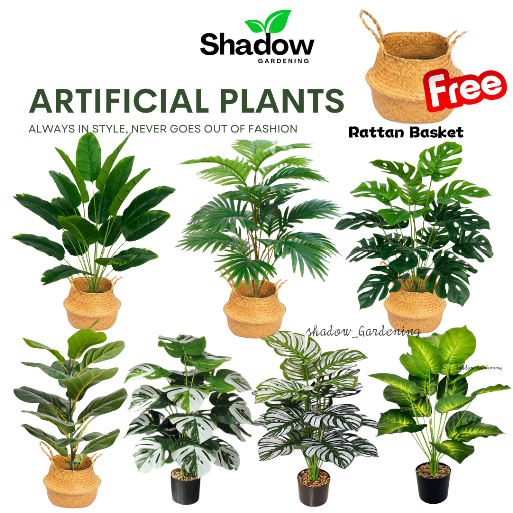 SG_SHADOW | FREE BASKET Artificial Plant Small Fake Plants with Pot ...