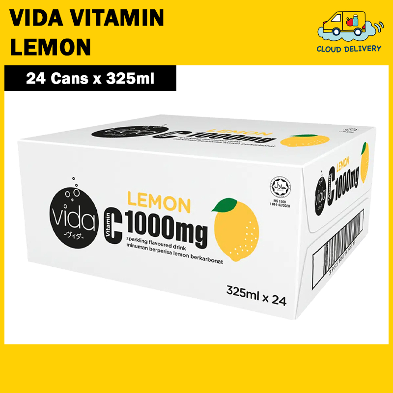 VIDA Sparkling Drink (24 x 325ml) - Vitamin Lemon - Expiry 15 Feb 2025 ...