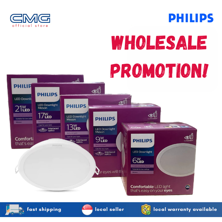 *WHOLESALE PROMO* Philips Meson LED ROUND Downlight 6w/9w/13w/17w/21w in DL/WW/CW | Authentic ...