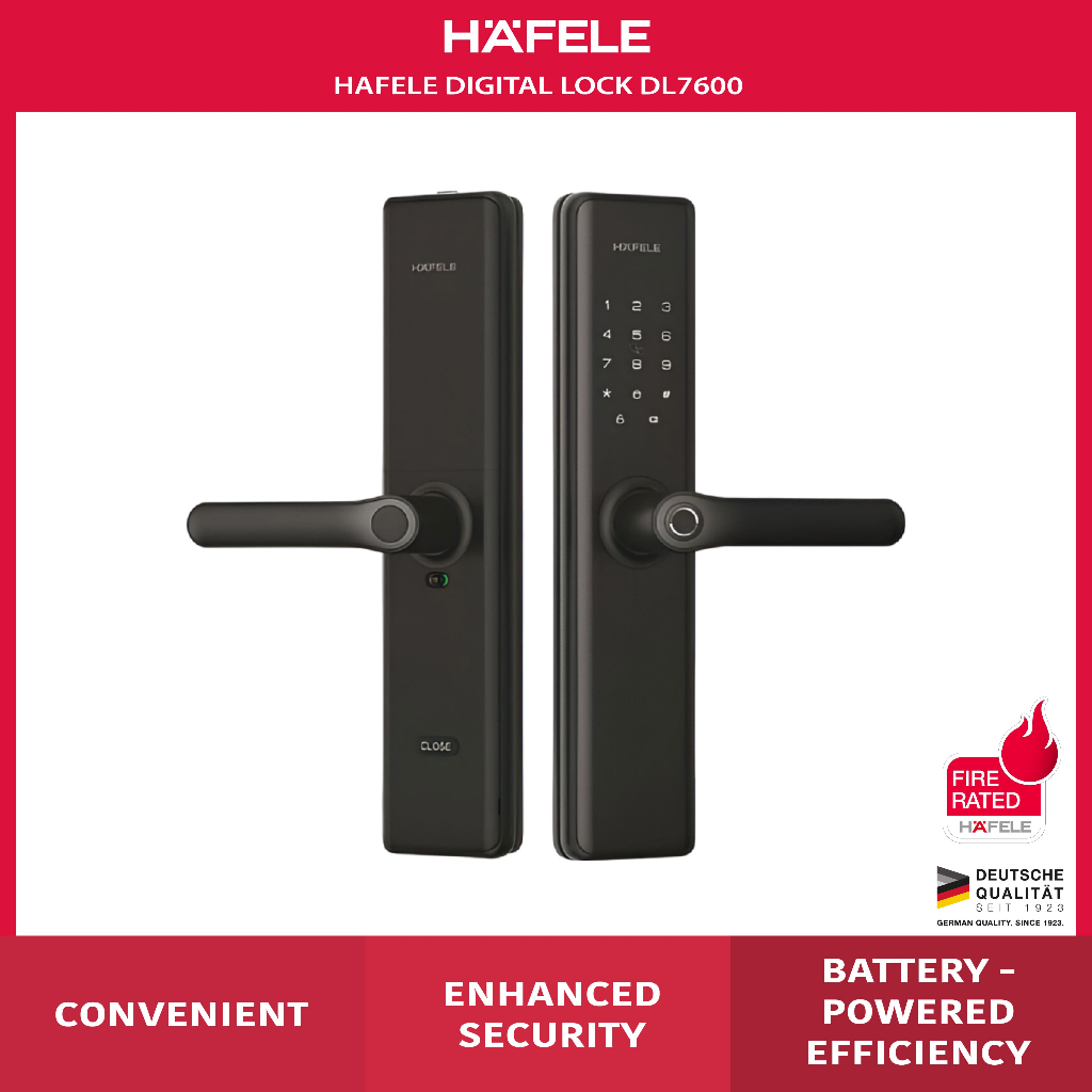 [Free Installation] Hafele DL7600 Fire Rated Digital Door Lock (912.20. ...
