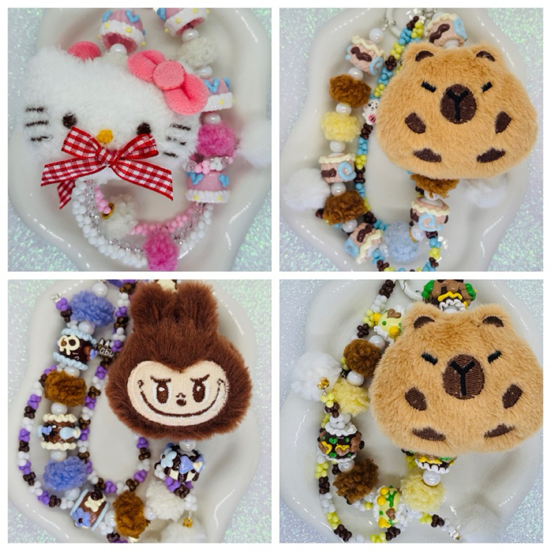 [SG] Cartoon Cute Capybara, Labubu & Hello Kitty Furry Hand Painted HP ...