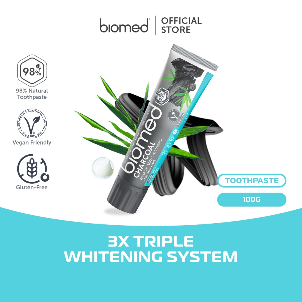 BIOMED Natural Toothpaste CHARCOAL For Whitening & Gum Care, Fresh ...