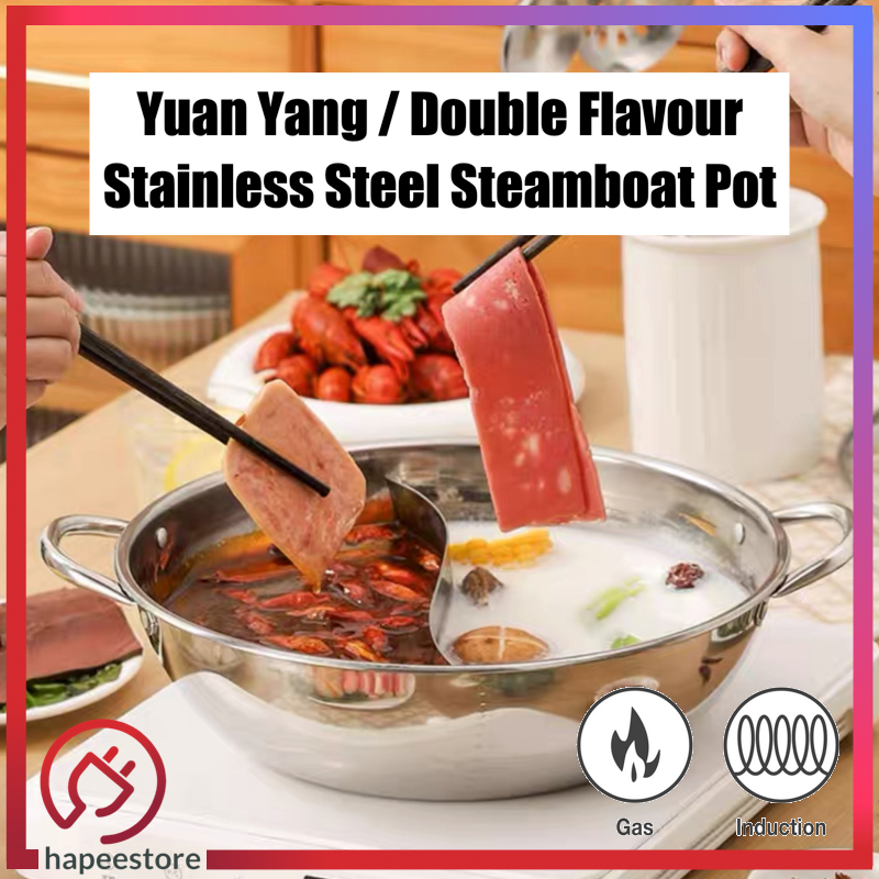 [Upgraded!!] Stainless Steel (Yuan Yang / Dual Flavour / Two Flavour ...
