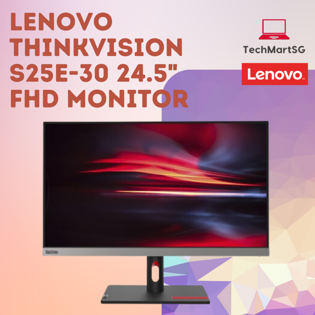 Lenovo ThinkVision S25e-30 24.5" FHD Monitor (63E0KAR4WW) [TechMartSG] | Shopee Singapore