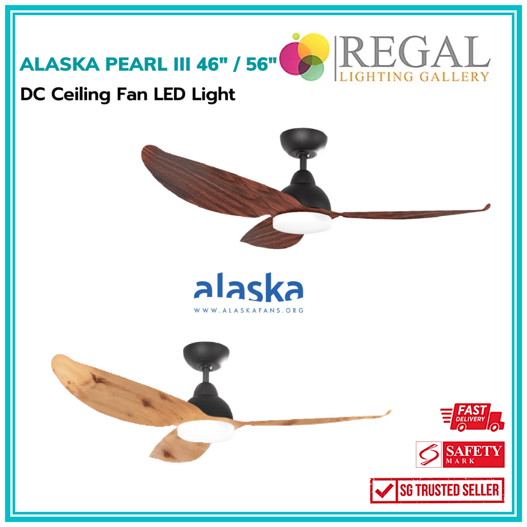 Alaska Pearl III Ceiling Fan 46"/ 56" with dimmable LED - Regal ...