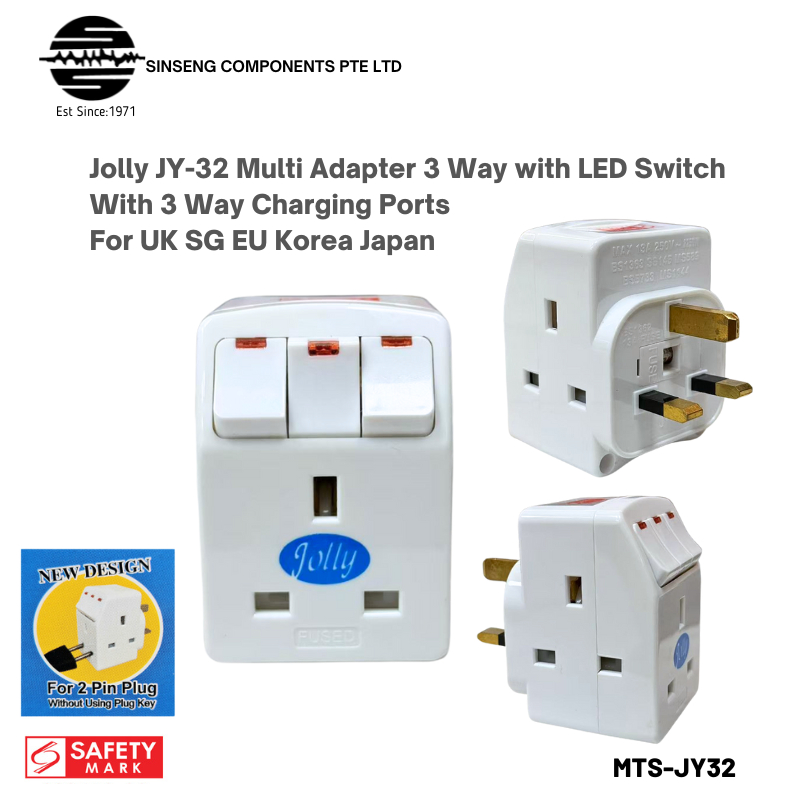 Jolly 3 WAY Multi-Adapter JY32 Socket Multi Plug Adapter with ...