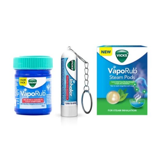 Vicks Inhaler Original | Vicks Vaporub | BabyRub Steam Pods for Stuffy ...