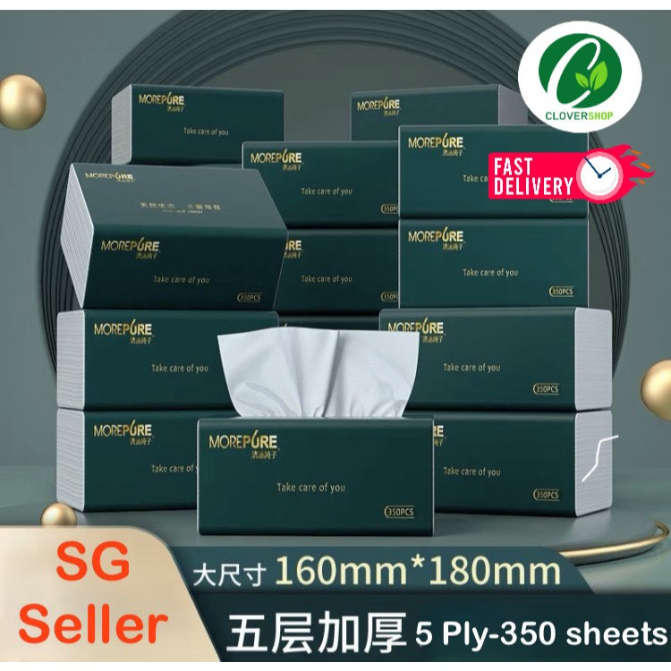 🔥SG READY STOCK🔥Facial Tissues 5 Ply /350 Sheets Pure Wood Pulp Tissue ...