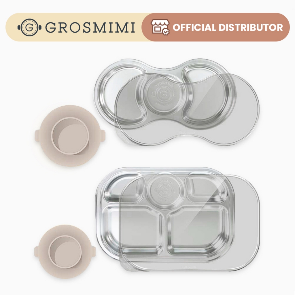[Authorized Distributor] Grosmimi Stainless Steel Plate / Food Tray ...