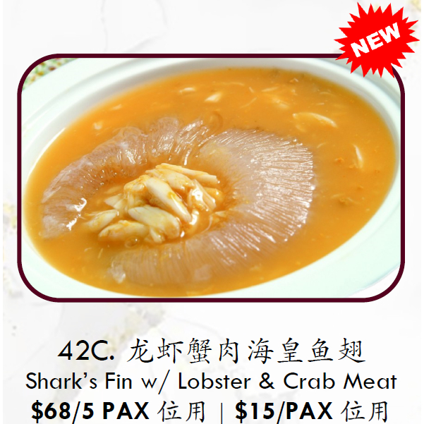 42C) Shark’s Fin w/ Lobster & Crab Meat 龙虾蟹肉海皇鱼翅 | CNY DAY 1-15 ONLY ...