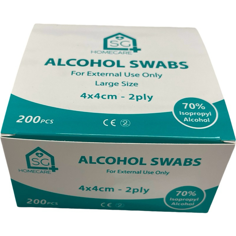 SG Homecare Medical Grade 70% IPA Alcohol swab / alcohol pad (4x4cm ...