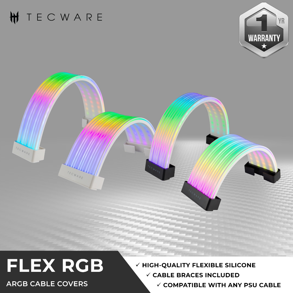 Tecware FLEX RGB PSU Sleeved Extension Cables (Black / White) | Shopee ...