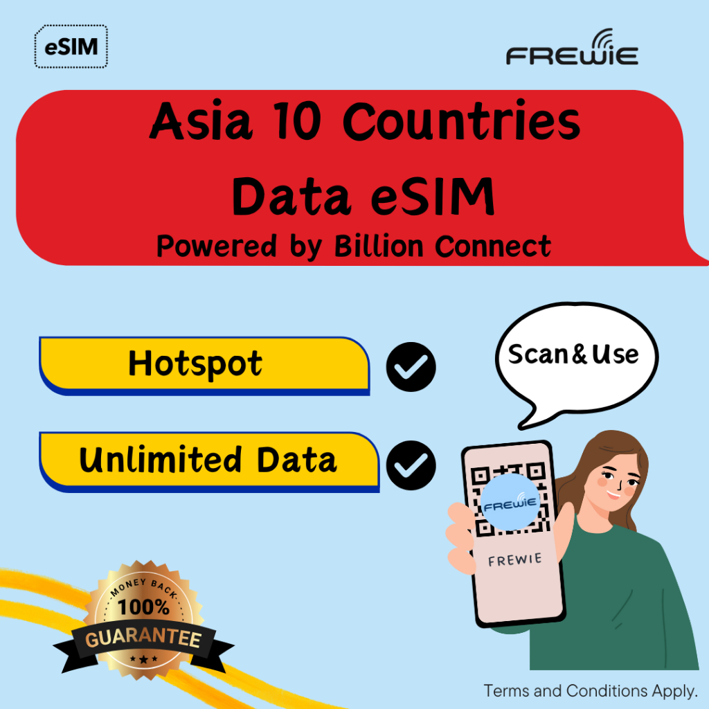 Asia 10 eSIM Data Roaming | QR Code via Email - By Billion Connect | Shopee Singapore
