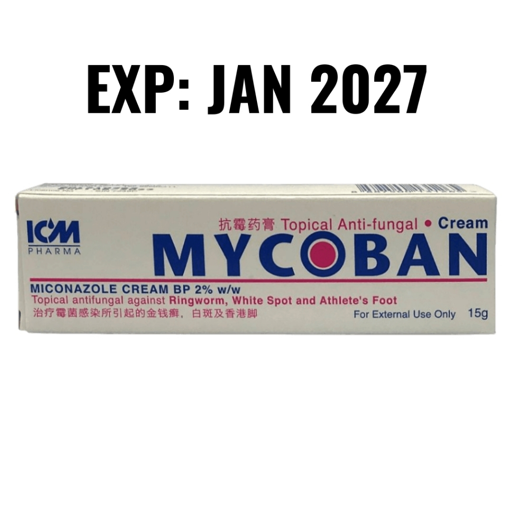 Mycoban Antifungal Cream 15g Anti Fungal Ringworm White Spot and ...