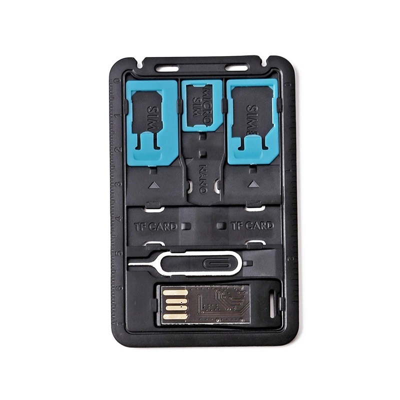 SIM Card Holder Case 4 SIM Card 2 Memory Card Slot Storage Holder Case ...