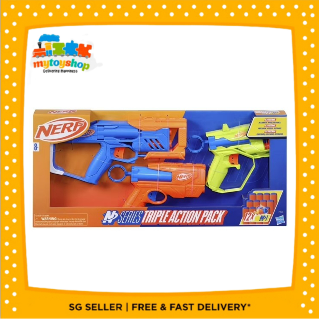 NERF N Series Triple Action Pack Blaster Gun | Shopee Singapore