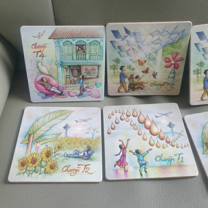 Changi Airport Coaster (8 Coasters per Set) | Shopee Singapore