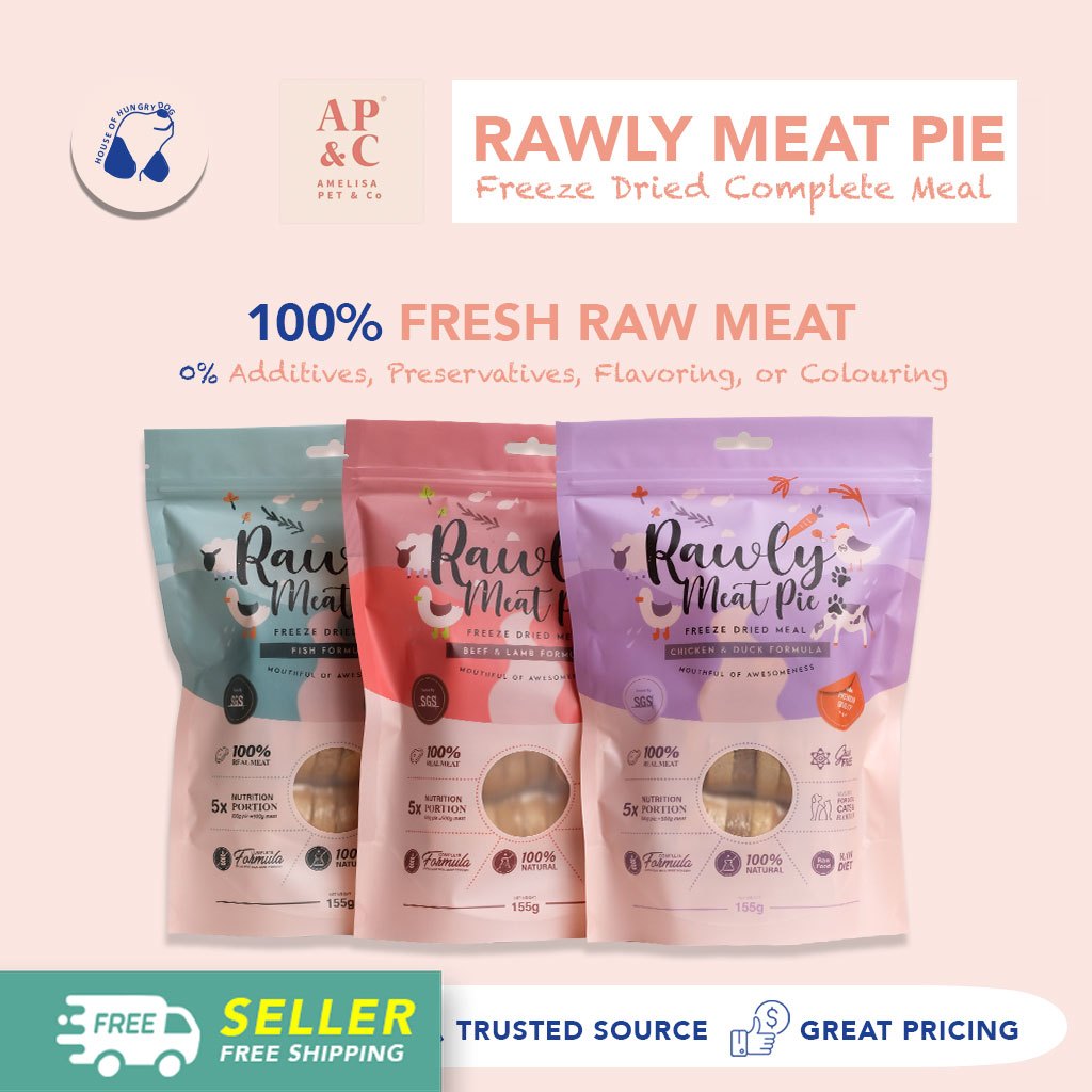 Amelisa Pet & Co Rawly Meat Pie Dog & Cat Freeze Dried Raw Complete ...