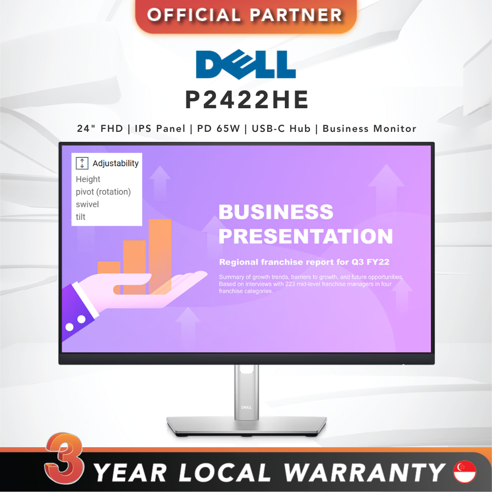 [FAST SHIP] Dell P2422HE | 24" FHD | IPS Panel | PD 65W | USB-C Hub ...