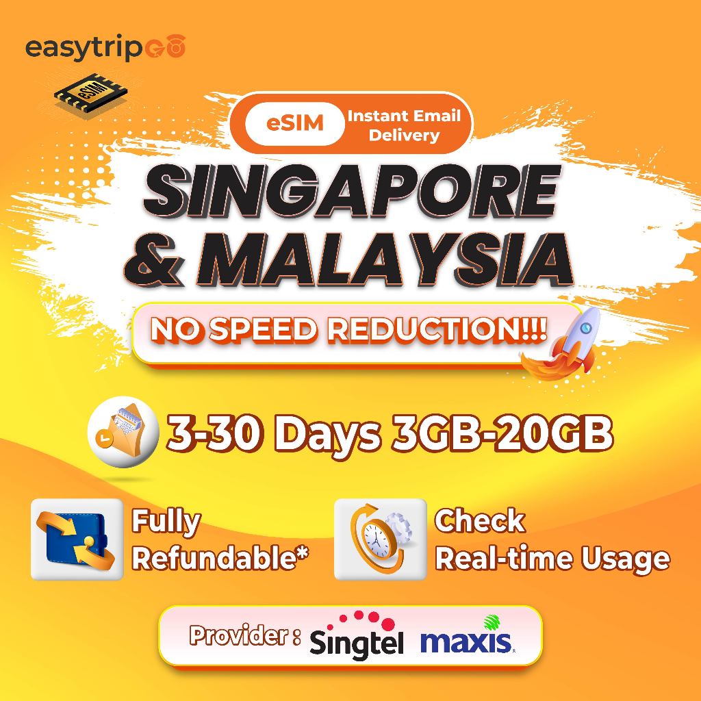 Easytripgo Malaysia&Singapore eSIM 3-30Days 3GB-20GB UNLIMITED | Instant Email Delivery | High ...
