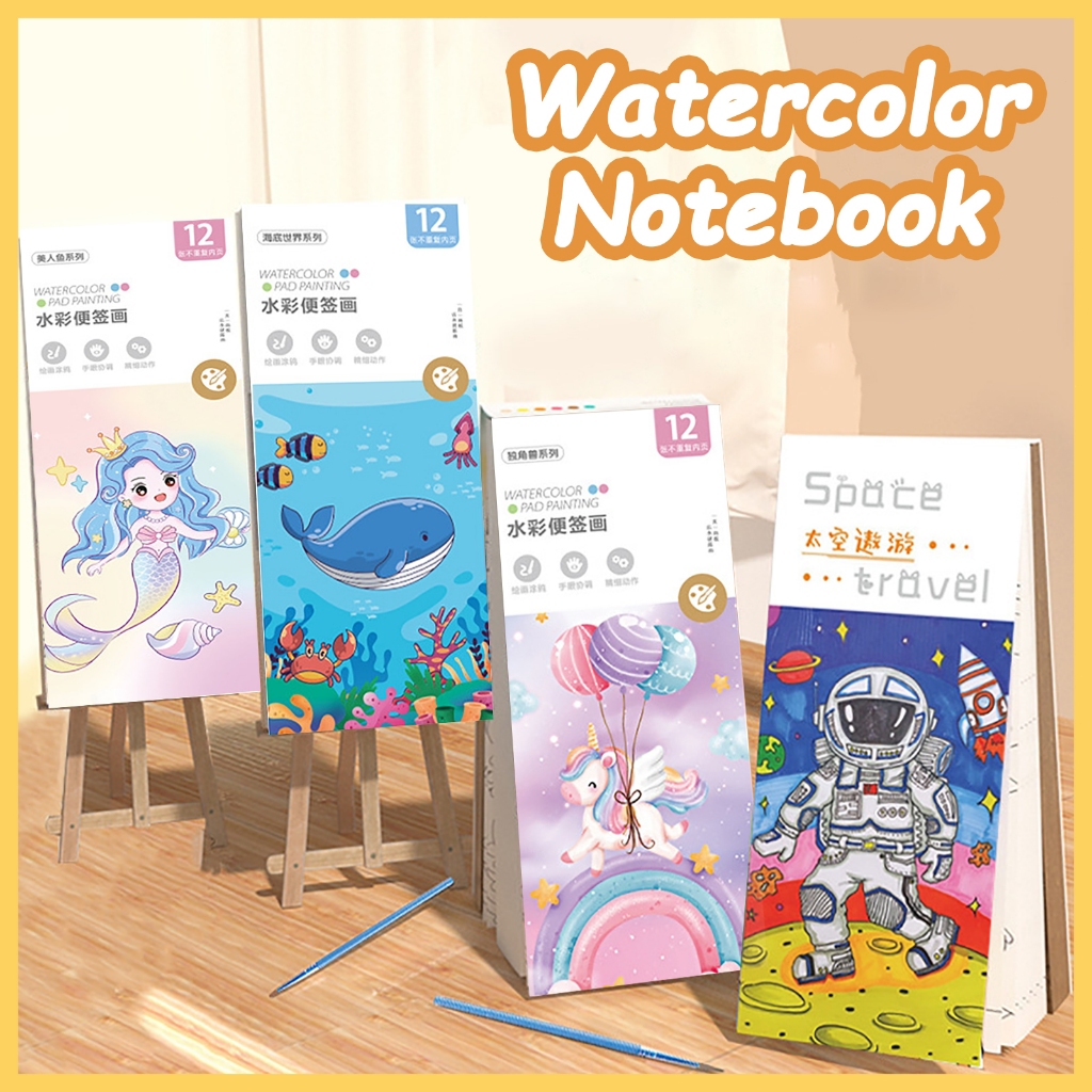 ⭐SG Stock⭐Watercolour Painting Coloring Book Set With Paints Kids ...
