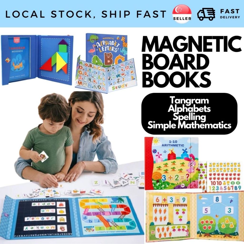 🇸🇬 Local Stock 🇸🇬 Kids Magnetic Book Spelling Alphabet Letters Math ...