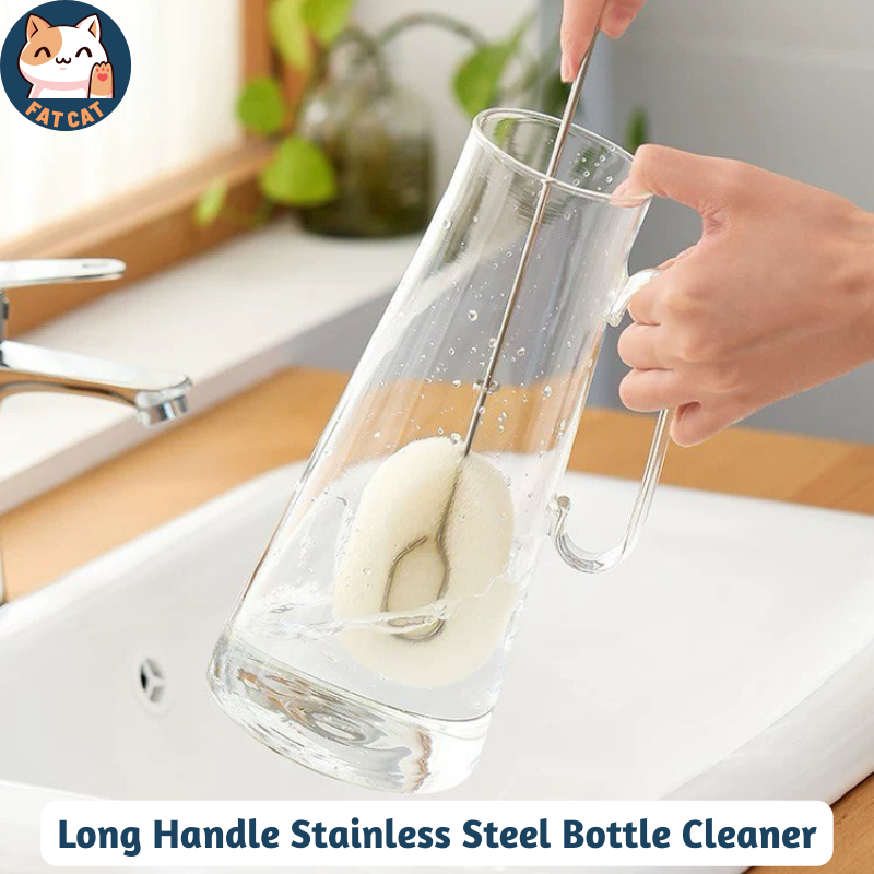 [SG Stock] Long Handle Stainless Steel Bottle Cleaner With Replaceable ...