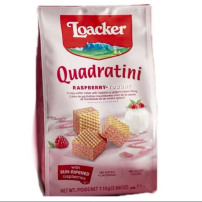Loacker quadratini mini bite size wafer Raspberry 125g | Shopee Singapore