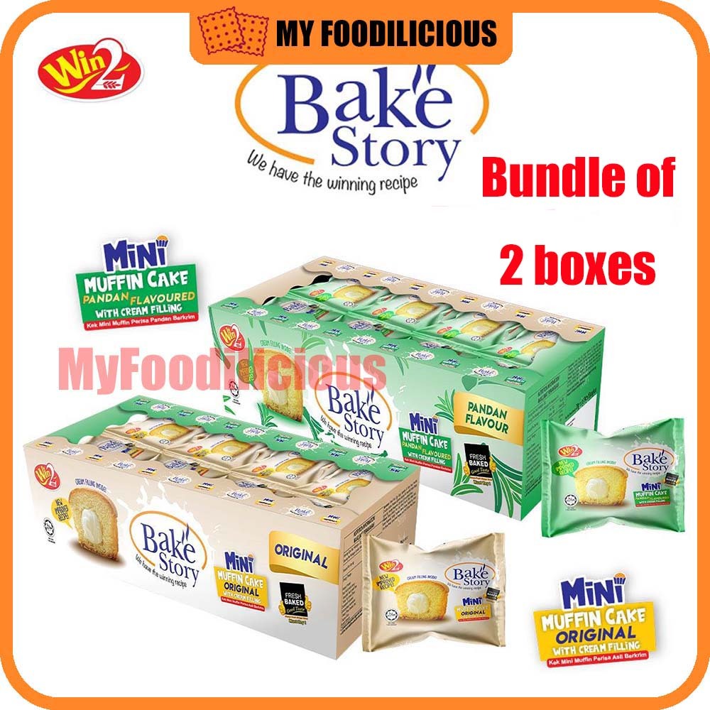 Win2 Bake Story Mini Muffin Cake Original/Pandan 320g-20g x 16pkts ...