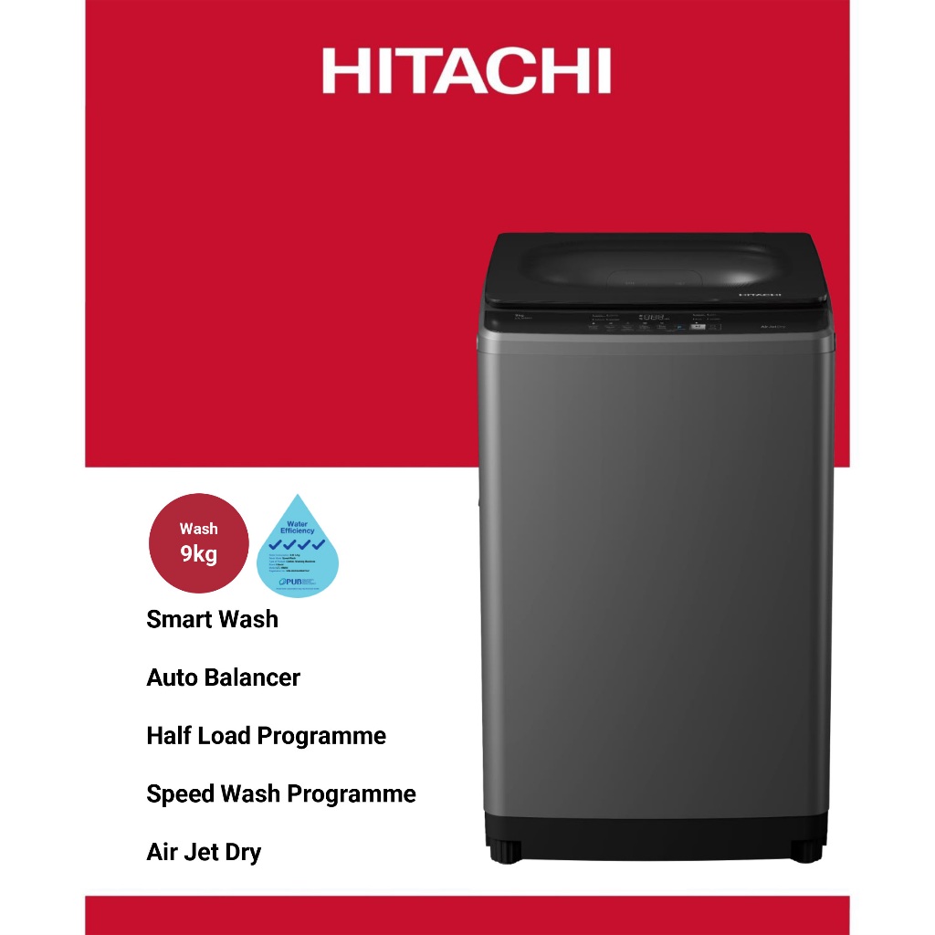 Hitachi Smart Wash Top Load Washer 9kg LTL 09M00 | Shopee Singapore