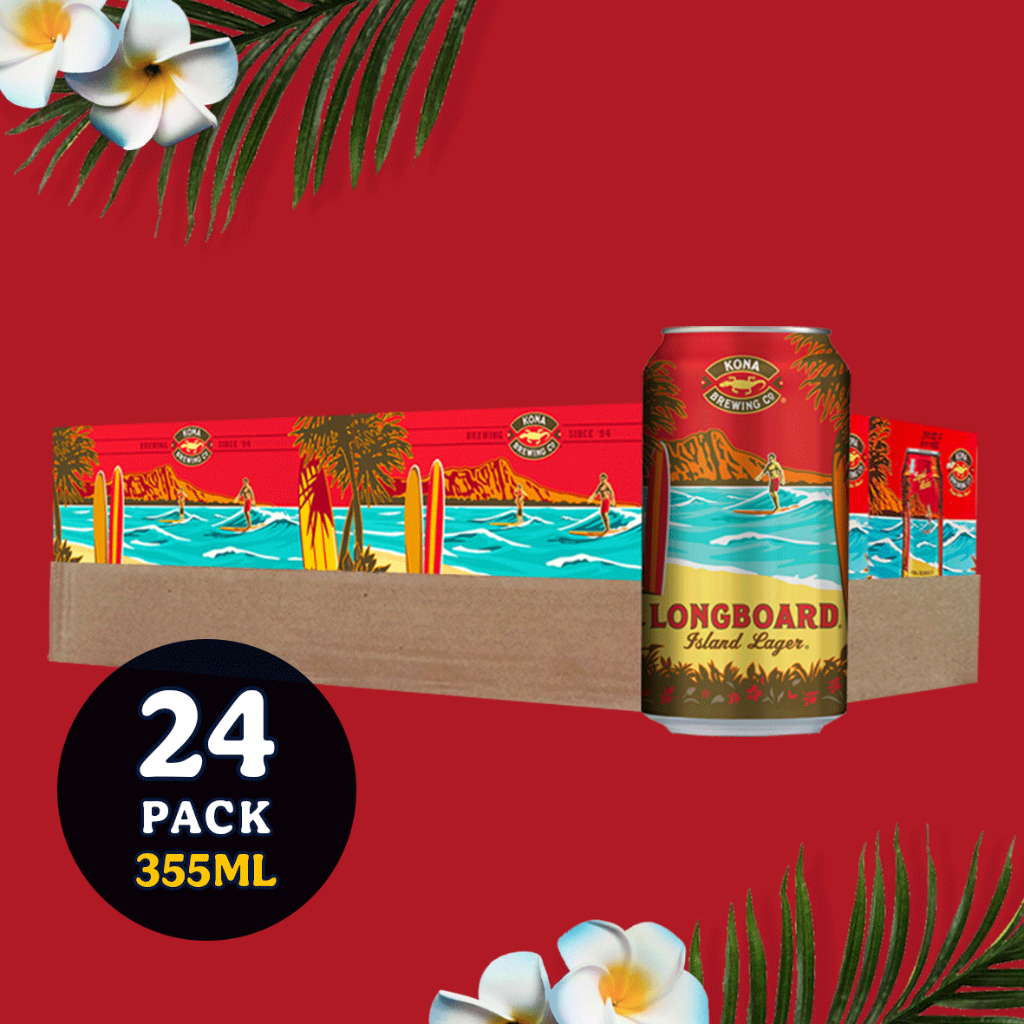 Kona Longboard Hawaiian Lager - Case of 24 x 355ml Cans [Craft Beer ...