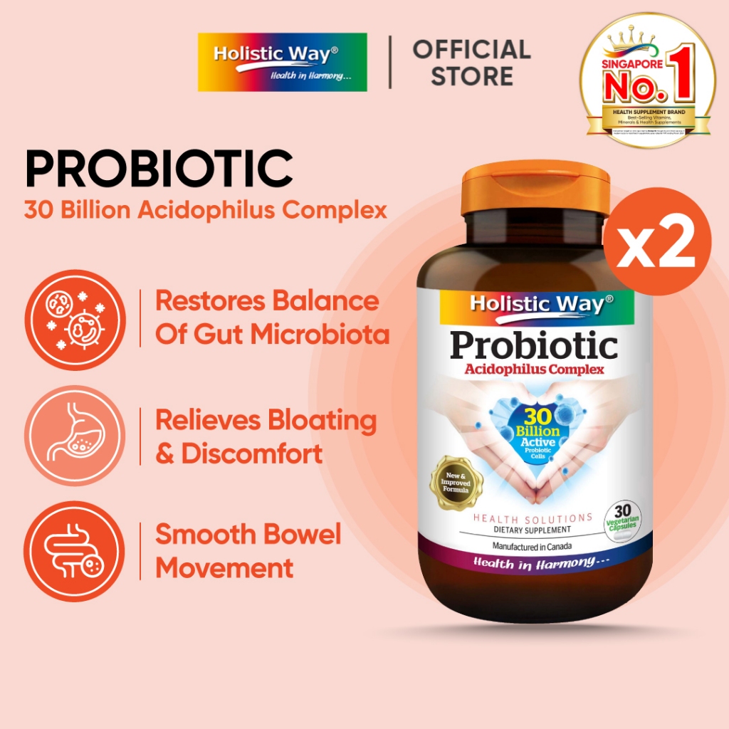 [Bundle of 2] Holistic Way Probiotic Acidophilus Complex 30 Billion ...
