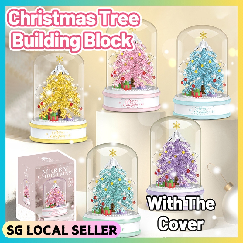 SG STOCK Christmas Tree Building Blocks Music Box With Light Christmas ...