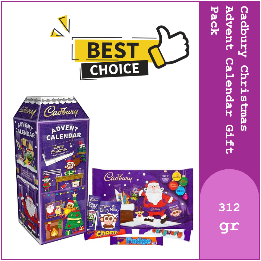 Christmas Cadbury 3D Advent Calendar Gift Pack Calendar 25 Days 90g / Advent Calendar 312g ...