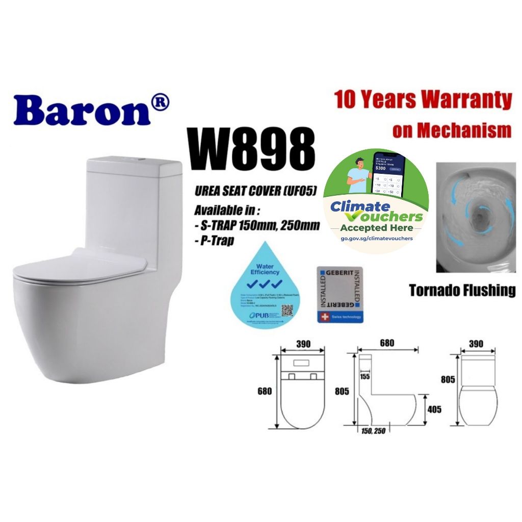 [CLIMATE VOUCHER] / [CDC] Baron W898 Toilet Closet $448 without ...
