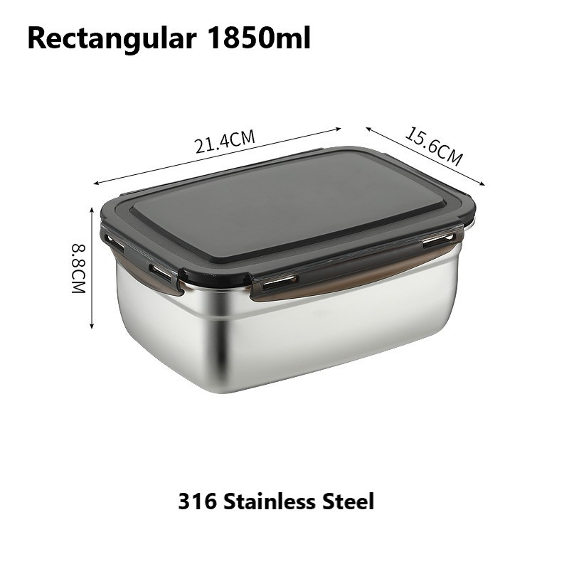 316 Stainless Steel Sealed Airtight Food Container Refrigerator Food ...