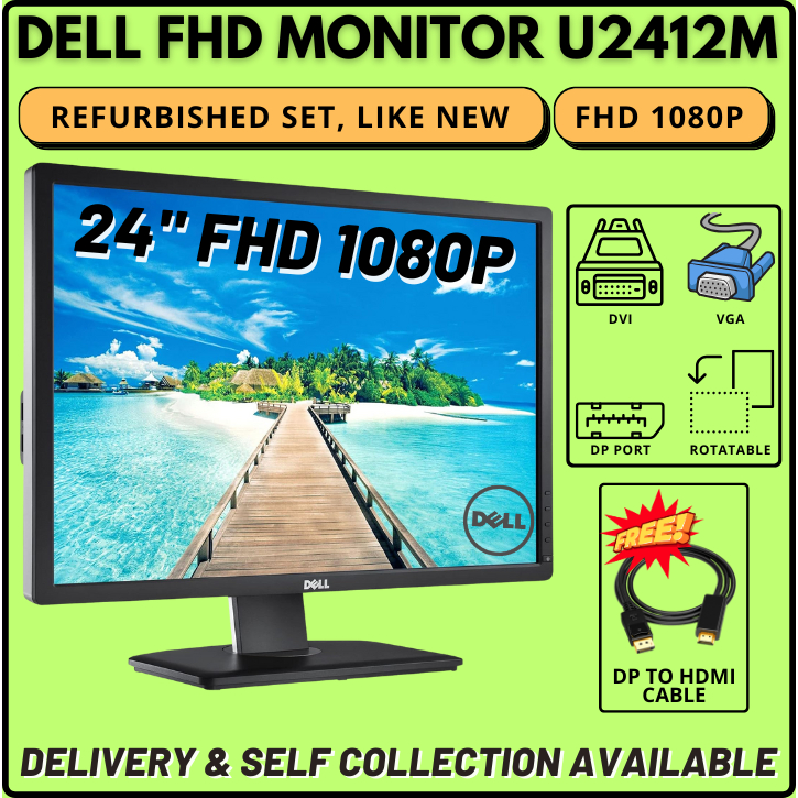 Dell 24 inch monitor FHD monitor 1920x1080 LED PC monitor DP VGA DVI ...