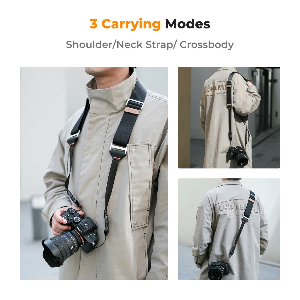 K&F Concept Camera Shoulder/Neck/Sling Strap 3-in-1 Alloy Square Buckle ...