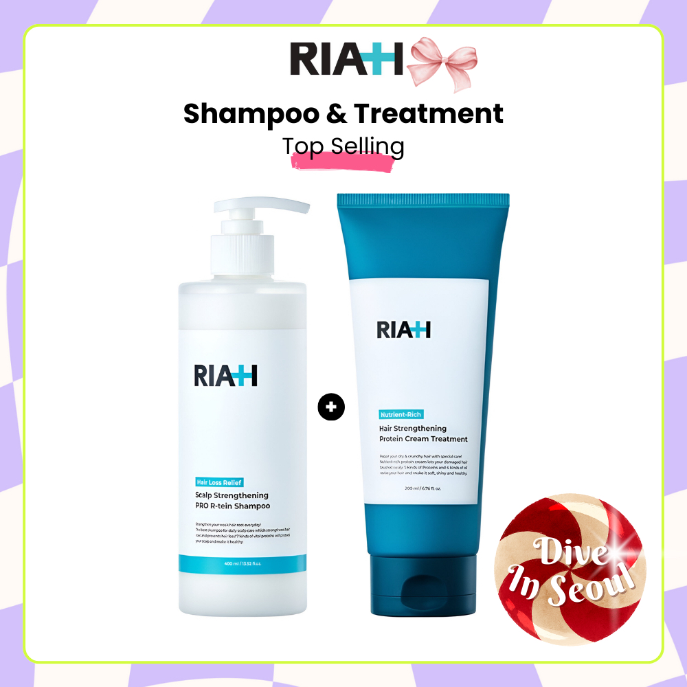 [RIAH] Scalp Strengthening Pro R-tein Shampoo 400ml & Treatment 200ml ...