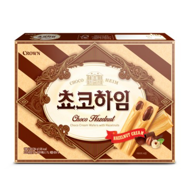 [CROWN] Choco Heim Chocolate Wafer Snack | 284g Big Pack | Korean ...