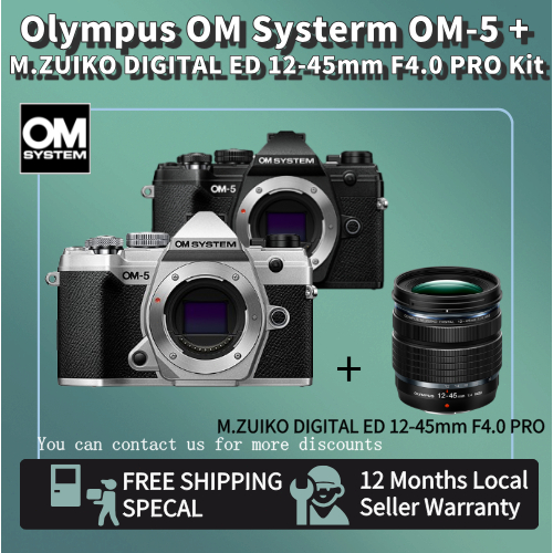 Olympus OM SYSTEM OM-5 OM5 Mirrorless Camera + M.ZUIKO DIGITAL ED 12 ...