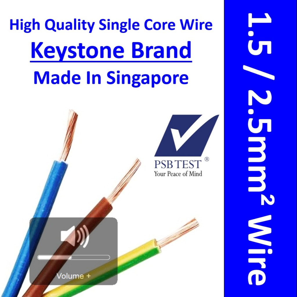 Keystone (Made in SG) 1.5mm / 2.5mm Single Core Wire Electrical Cable ️ Lighting Electrical ...