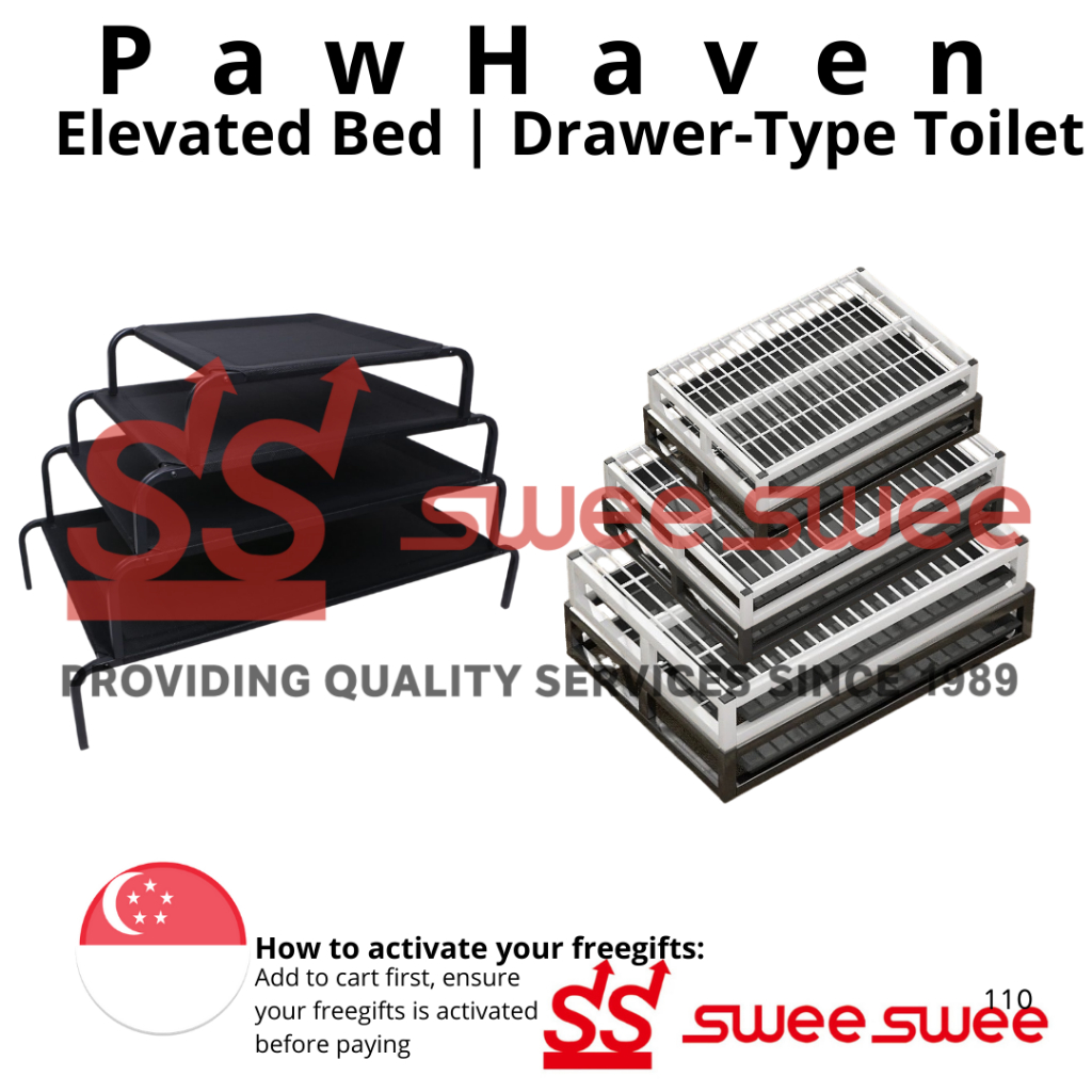 PawHaven Elevated Dog Bed & Drawer-Type Training Toilet – Comfort & Convenience for Your Beloved ...