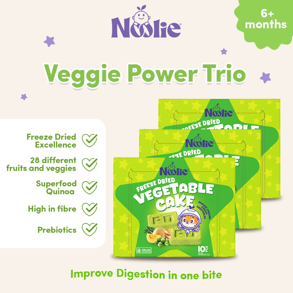 [Bundle of 3] Noolie® 3 Freeze-Dried Vegetable Cake, Prebiotics & Fiber ...