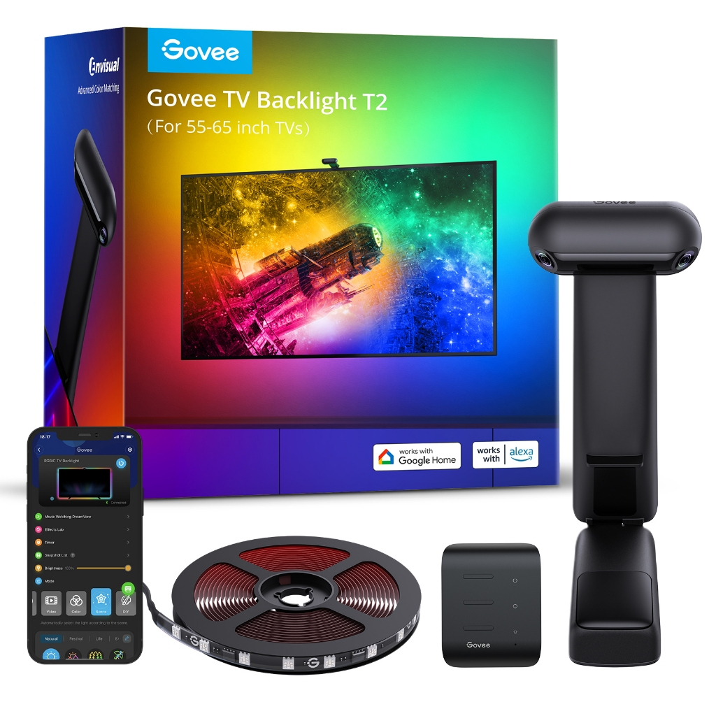 Govee Envisual TV Backlight T2 Wifi TV LED Backlights with Dual Cameras ...