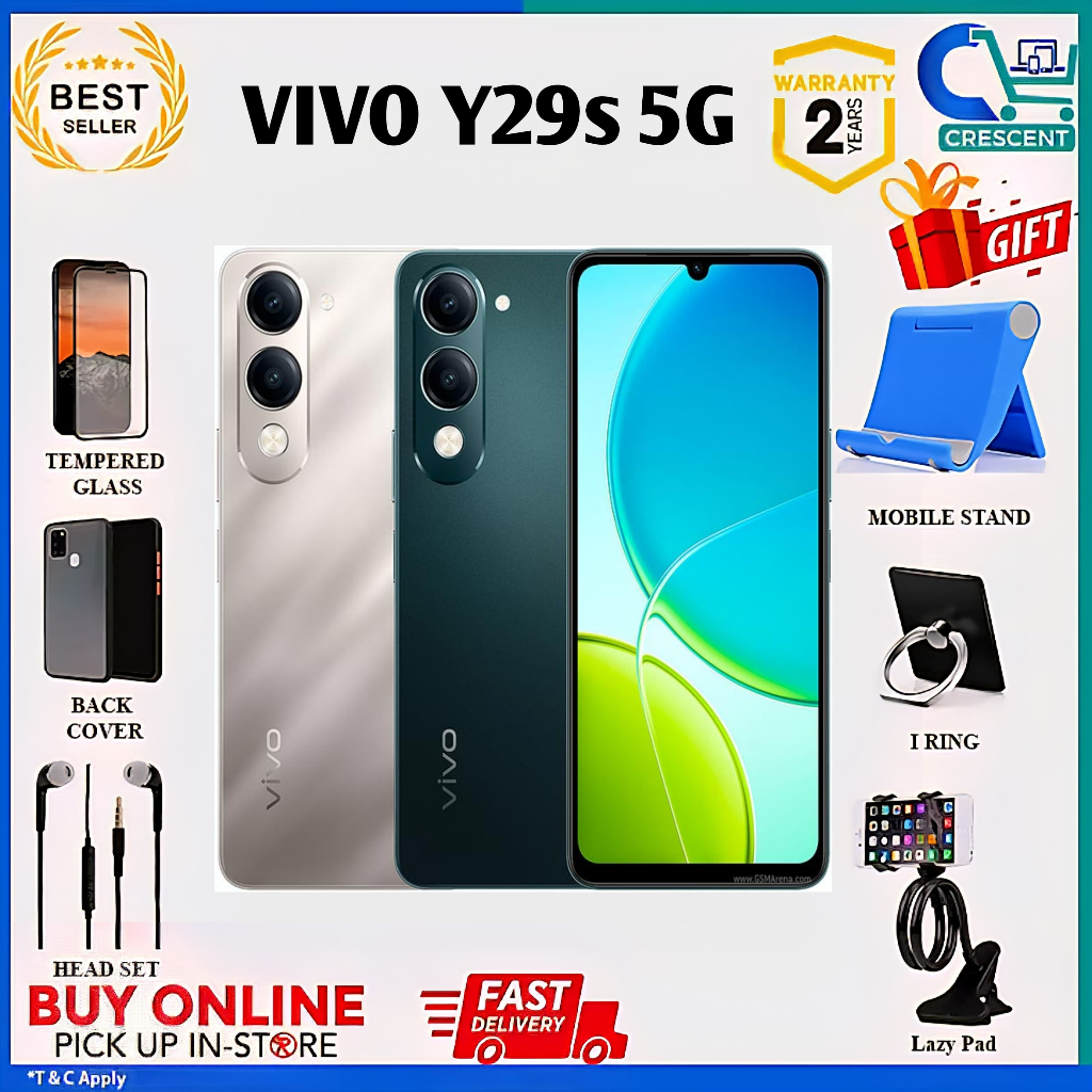 vivo Y29s 5G 8GB+8GB Extended RAM +256GB | 5500mAh | Dimensity 6300 | 50MP Camera | 2 Years ...